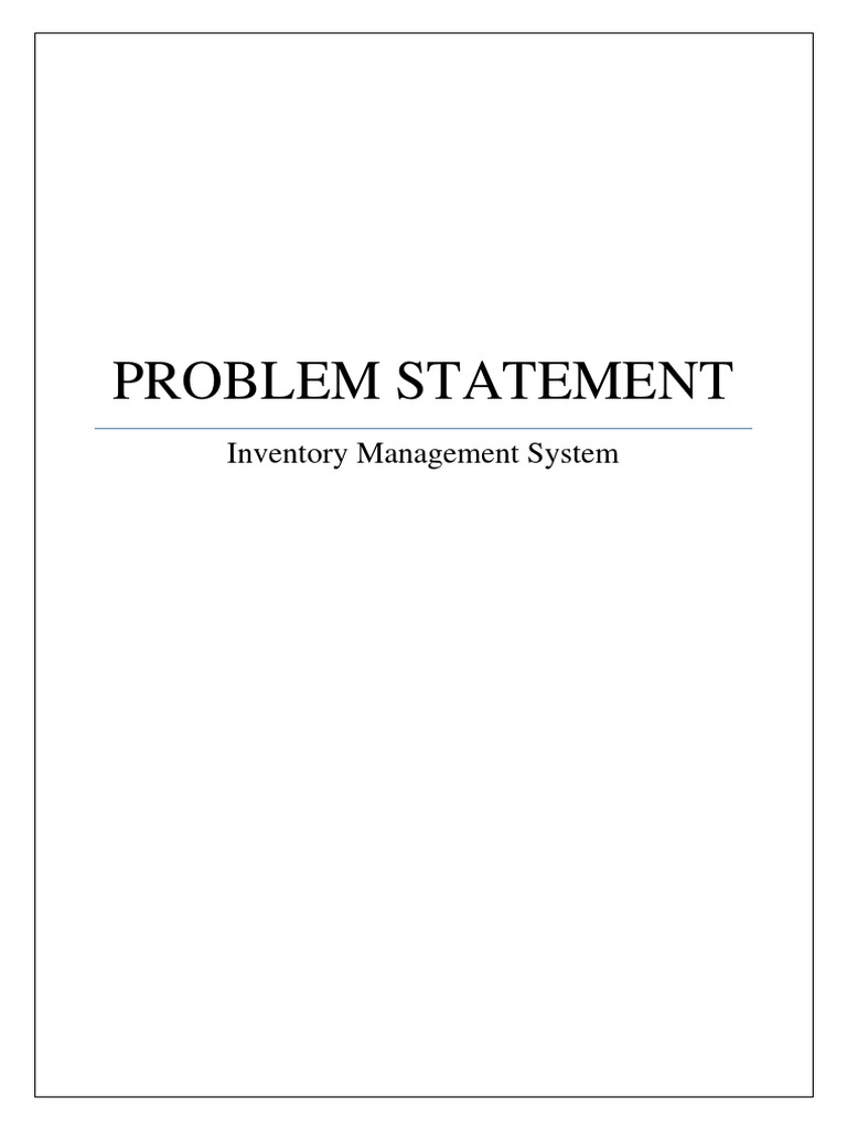 Problem Statement: Inventory Management System | PDF | Databases ...