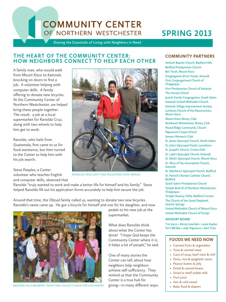 Community Center of Northern Westchester - Spring 2013 Newsletter | PDF ...