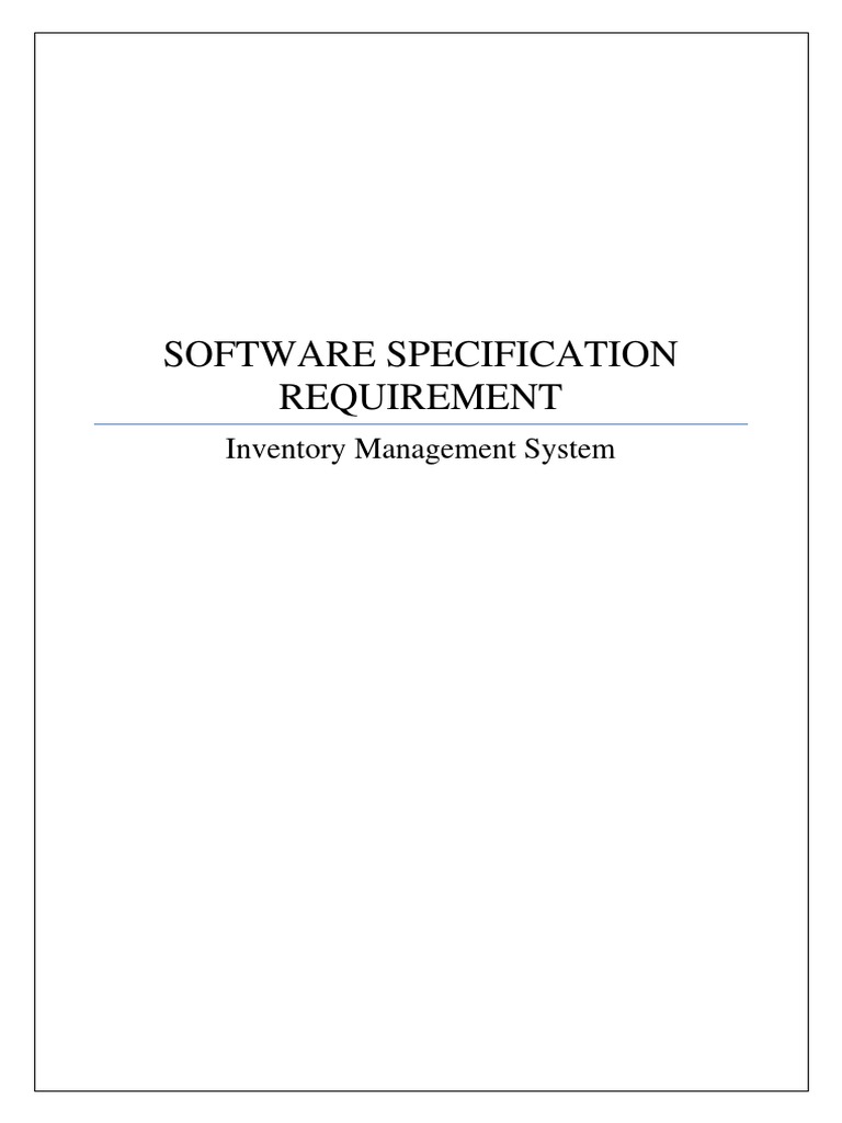 Software Specification Requirement: Inventory Management System | PDF | Graphical User ...