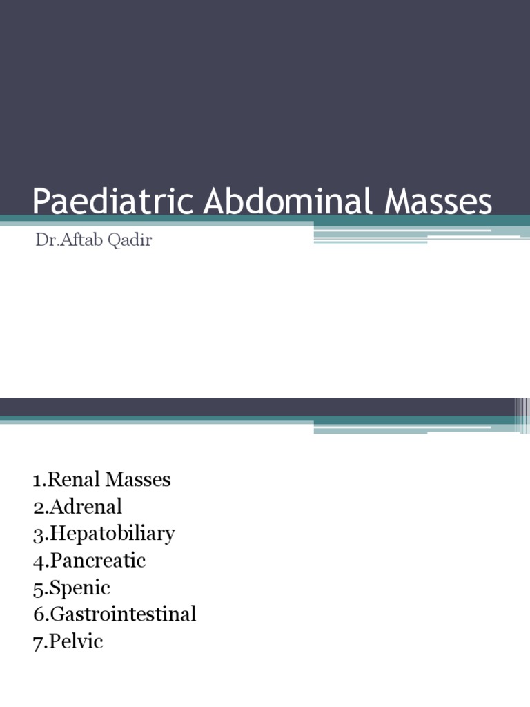 Paediatric Abdominal Masses Pdf Ovarian Cancer Neoplasms