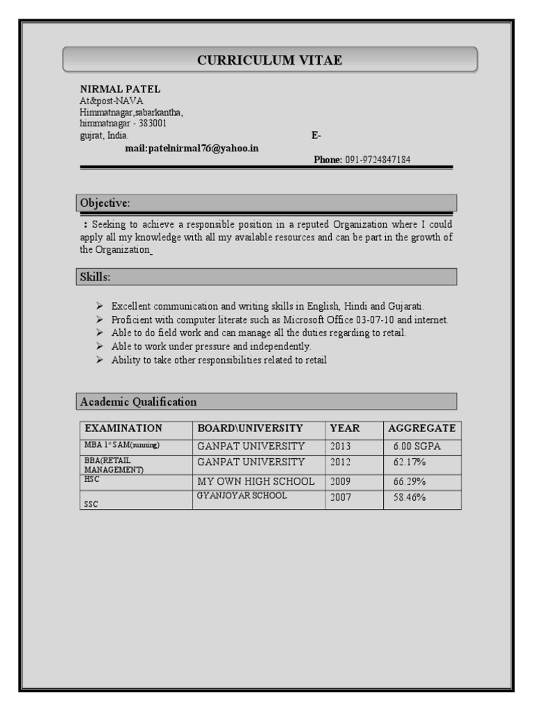 Nirmal Resume | PDF | Career & Growth