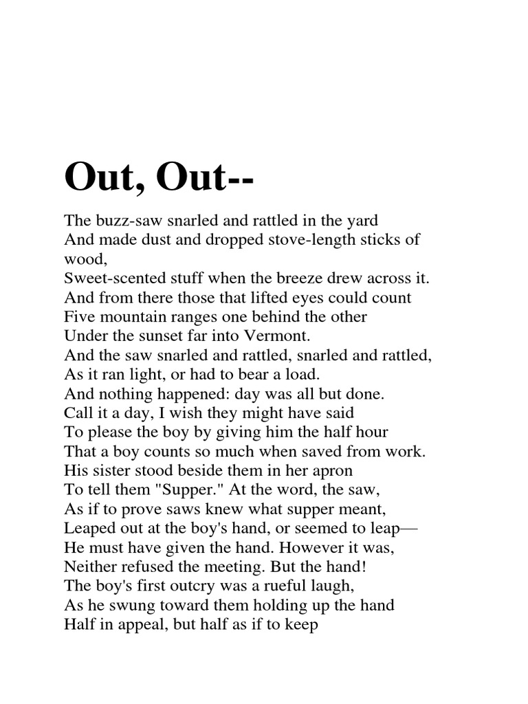 "Out, Out—" Poem Analysis & Themes | PDF | Macbeth