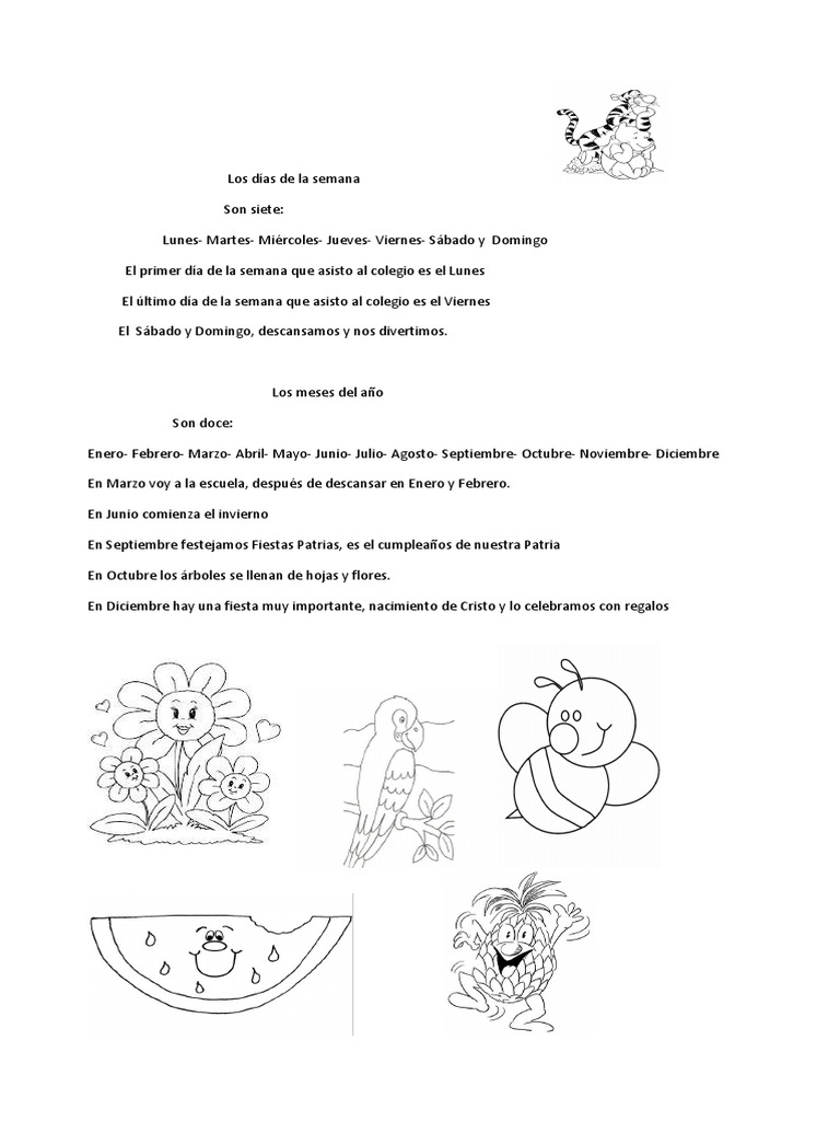 Los Días de La Semana Chely 1º | PDF