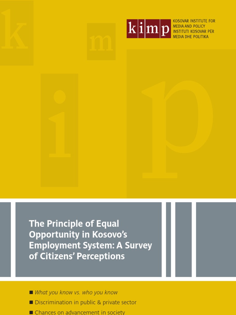 The Principle of Equal Opportunity in Kosovo's Employment System A ...