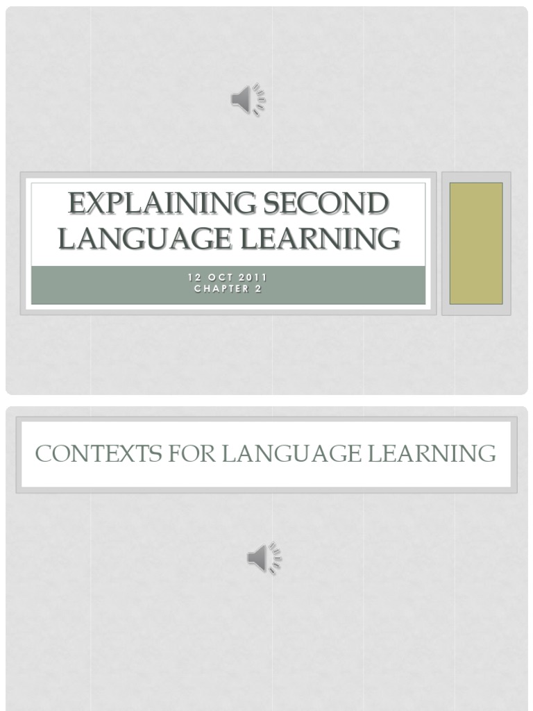 Ch2 Second Lang Learning | PDF | Second Language | Learning