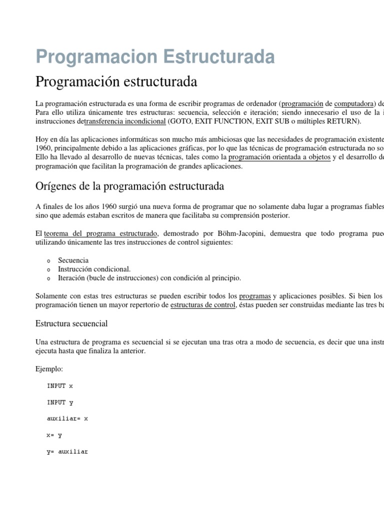 Programacion Estructurada PDF | PDF | Algoritmos | Matemáticas Aplicadas