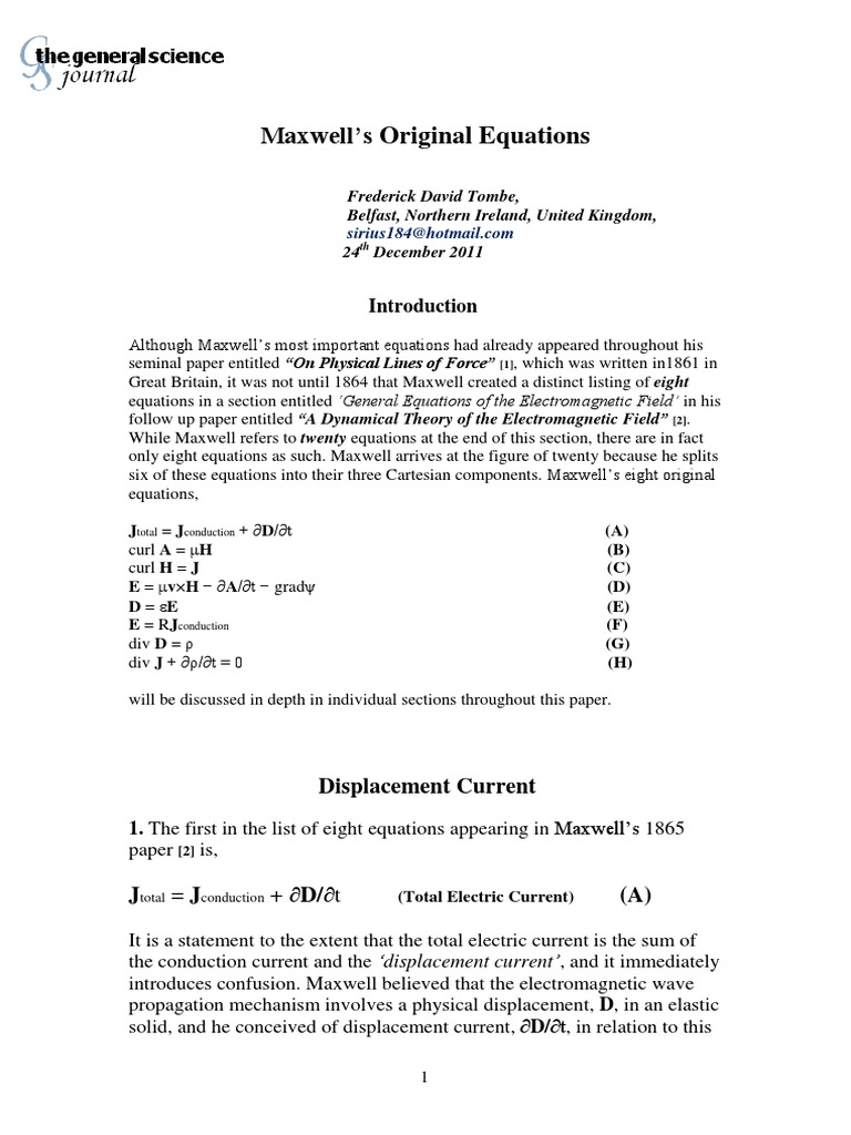 Maxwell Original Equations - 2011 | PDF | Luminiferous Aether ...