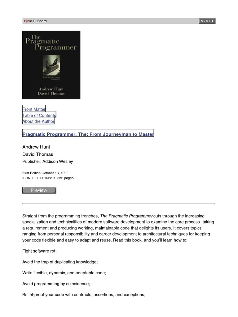 The Pragmatic Programmer | PDF