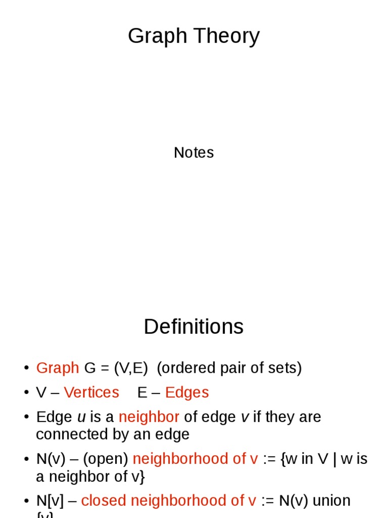 Sergey Kojoian Graph Theory Notes | Download Free PDF | Vertex (Graph ...