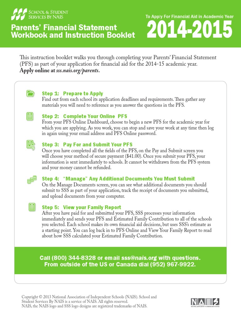 2014-15 PFS Workbook | PDF | Irs Tax Forms | Mortgage Loan
