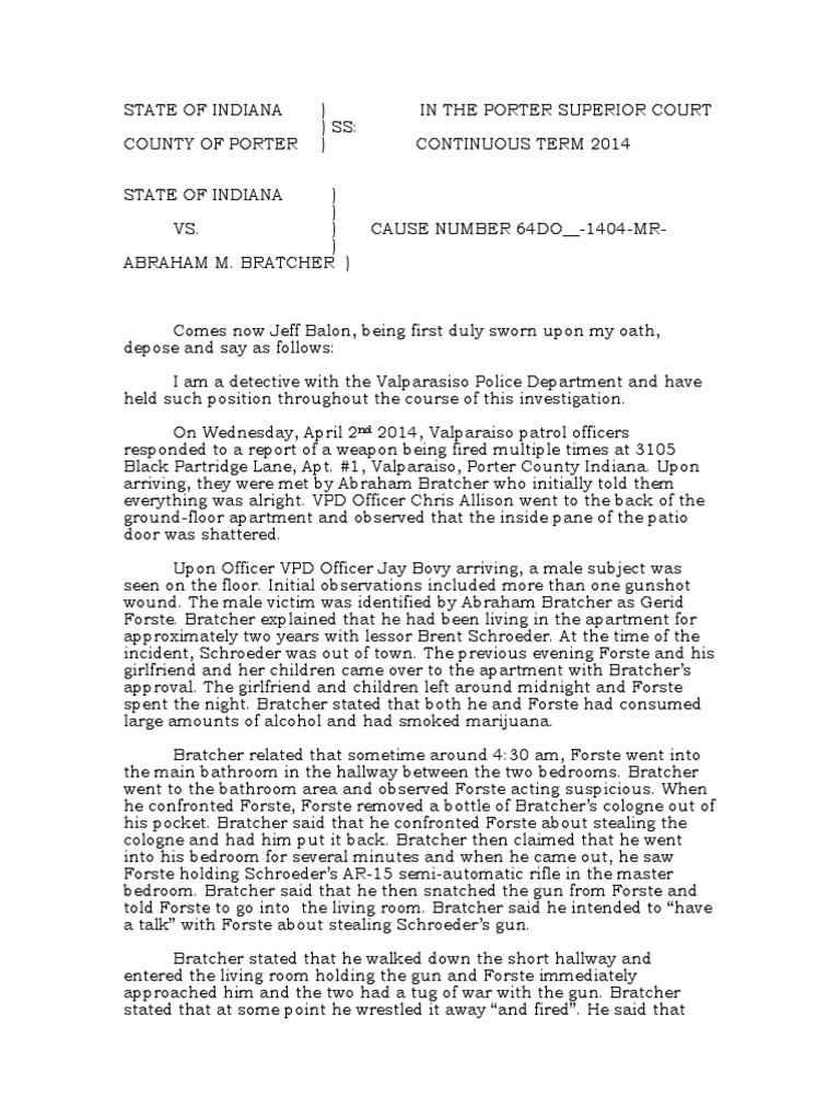 Bratcher Probable Cause Affidavit | PDF | Law Enforcement | Crime ...