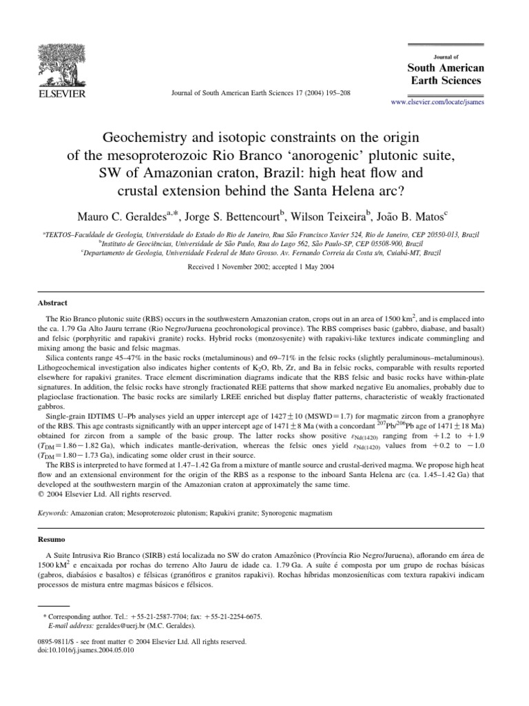 Craton Amazonico | PDF | Granite | Magma