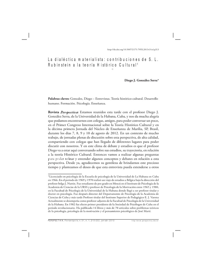 La Dialéctica Materialista, El Aporte de Rubinstein | PDF | Psique ...