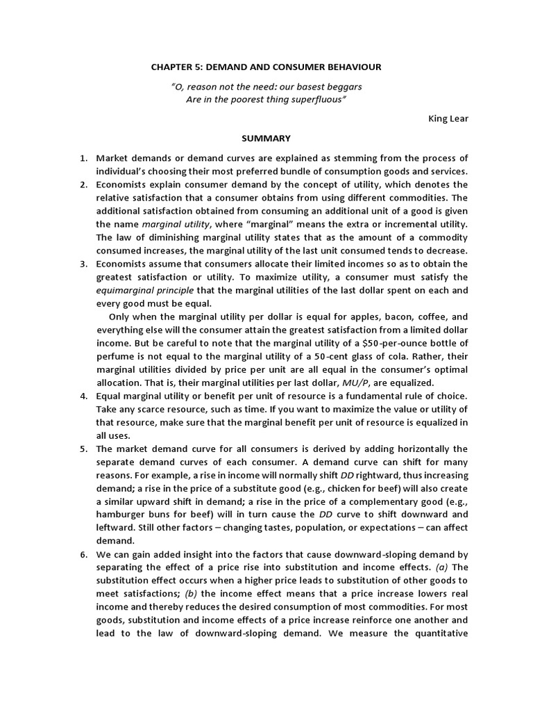 Demand and Consumer Behavior Analysis | PDF | Demand Curve | Demand