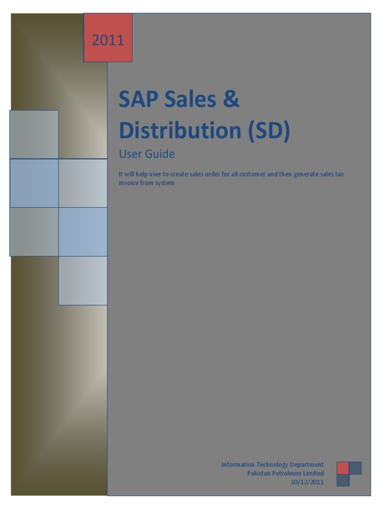 SAP SD User Manual | PDF | Invoice | Business