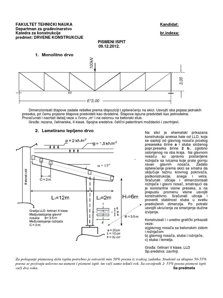 Drvene Konstrukcije | PDF