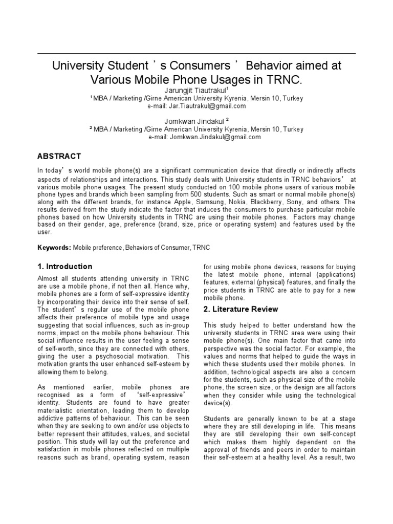 Research Paper Phones | PDF | Mobile Computers | Consumer Electronics