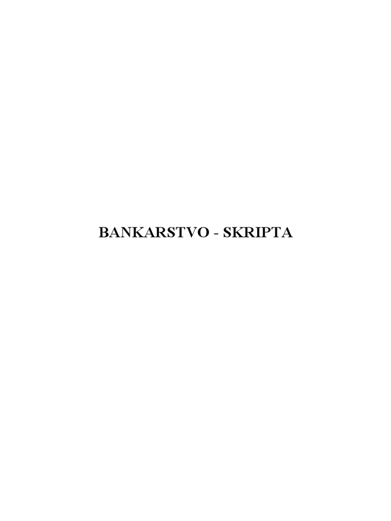 Bankarstvo Skripta | PDF