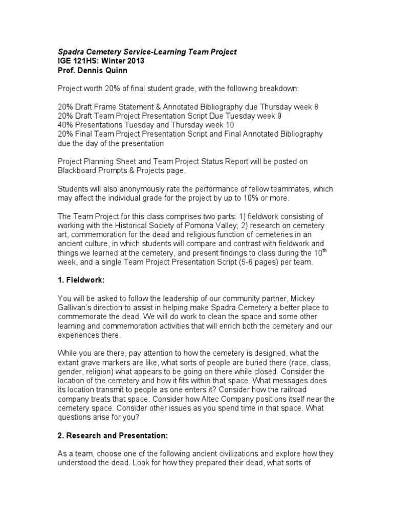 Spadra Cemetery SL Team Project13 | PDF | Funeral | Religion And Belief