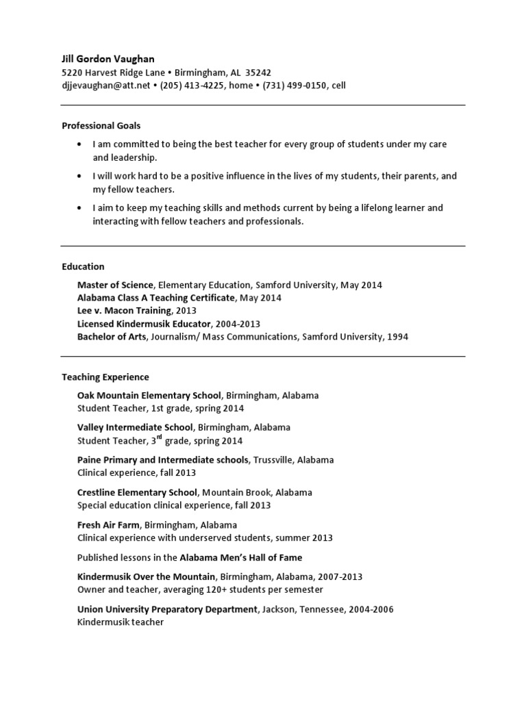 Jill Education Resume 2 | PDF