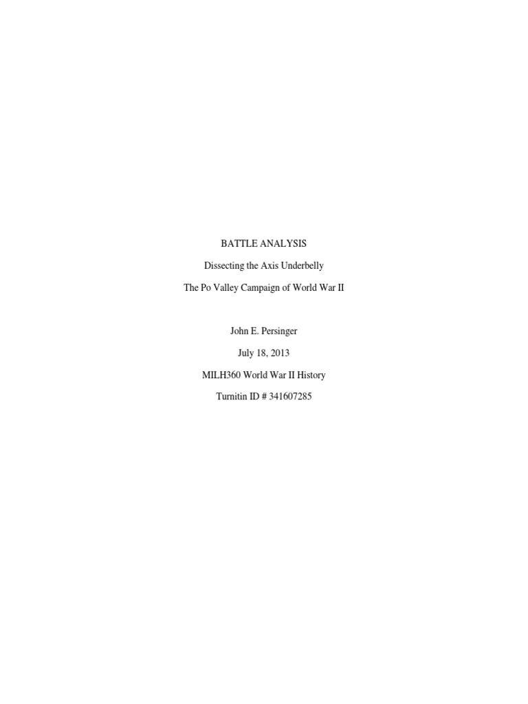 Po Valley Campaign: A WWII Analysis | PDF | Italian Campaign (World War ...