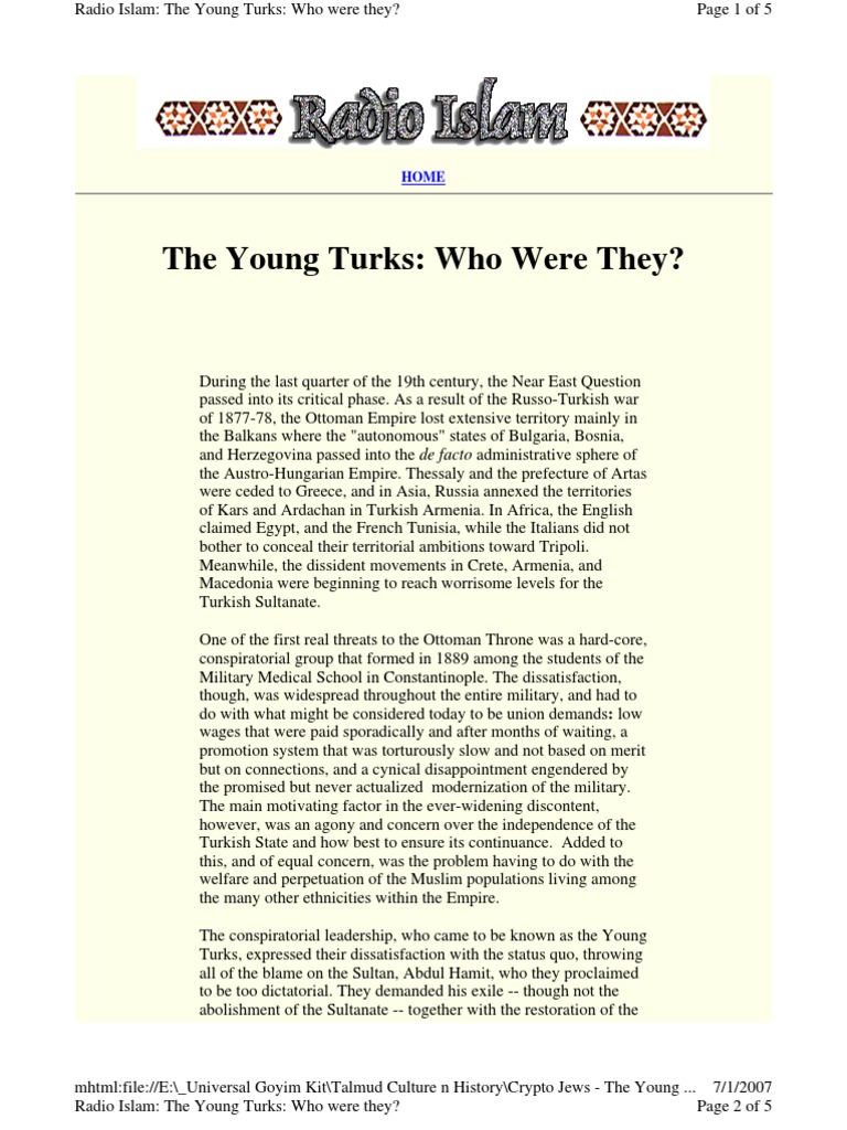 Crypto Jews - The Young Turks Who Were They | PDF | Ottoman Empire ...