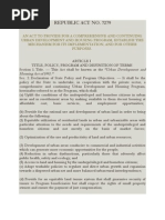 Ra 7279 - Lina Law (Udha) Urban Development and Housing Act | PDF ...