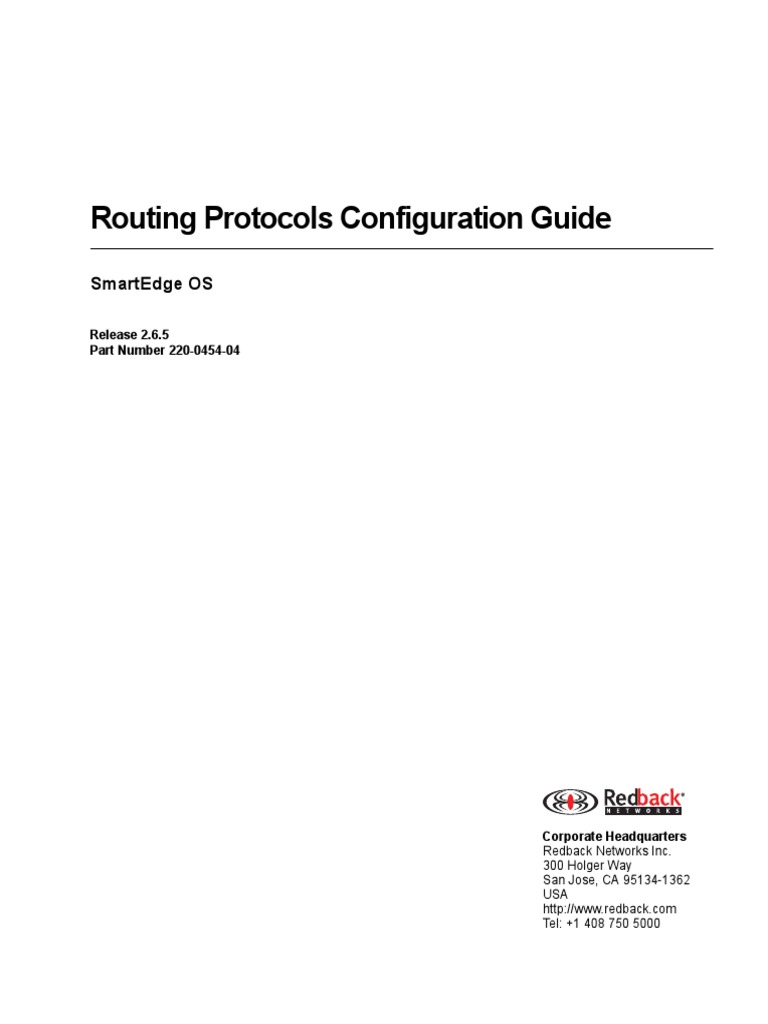 Routing Protocols Config On Redback Pdf Electromagnetic Interference Routing