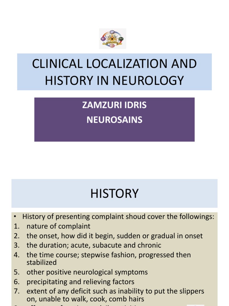 Clinical Localization and History in Neurology | PDF | Anatomical Terms ...