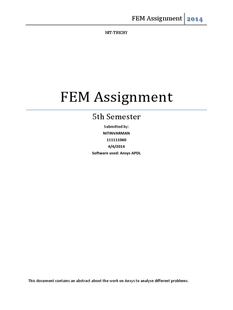 FEM Problems With Solutions | PDF | Finite Element Method | Beam ...