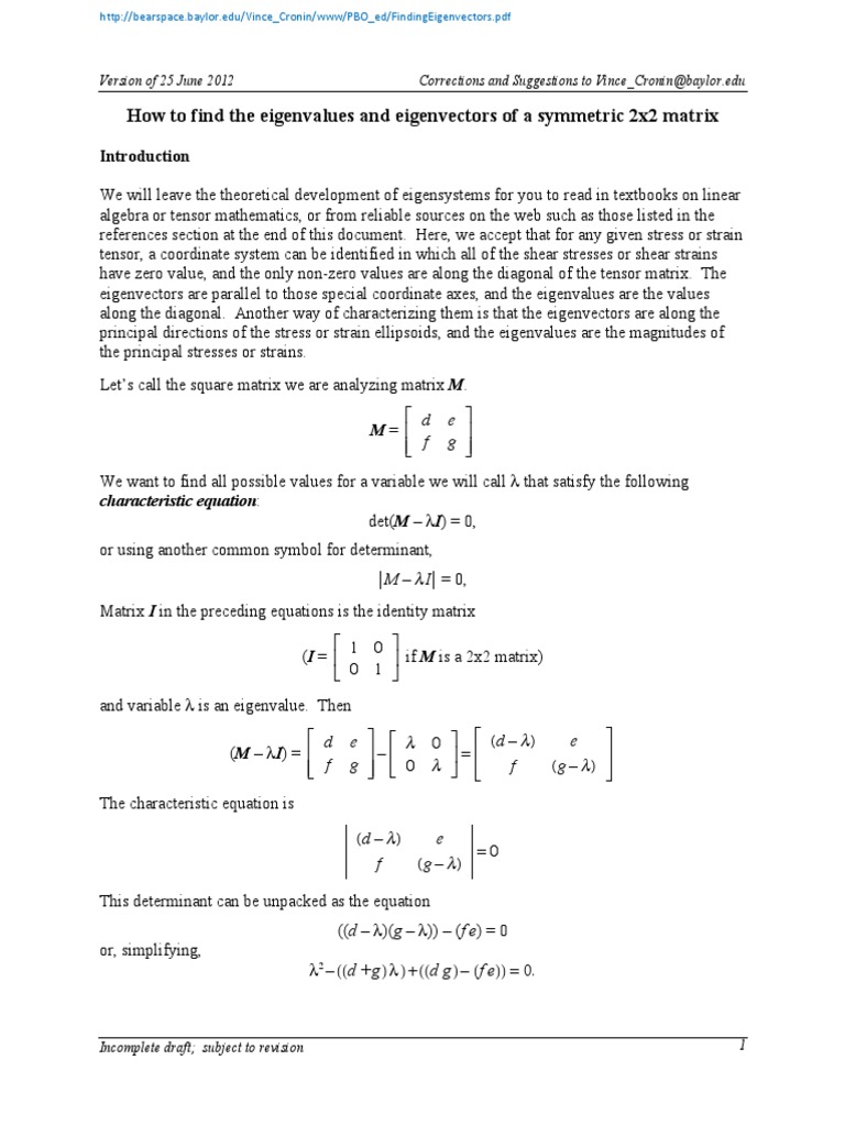 How To Find The Eigenvalues and Eigenvectors of A Symmetric 2x2 Matrix ...