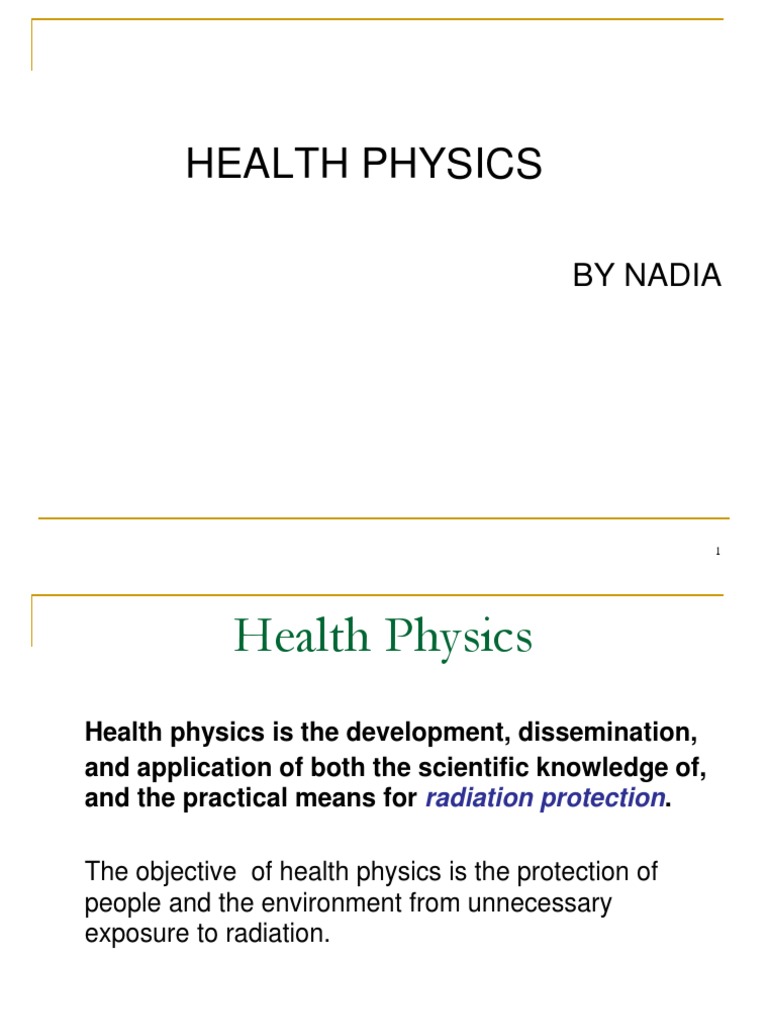 Health Physics | PDF | Ionizing Radiation | Radiation Protection