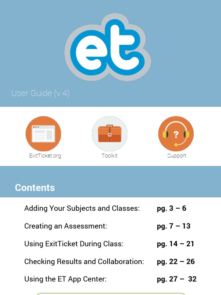ET4 User Guide | PDF | Educational Assessment | Tab (Gui)