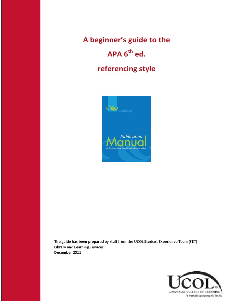 APA Beginners Guide 6th Edition | PDF