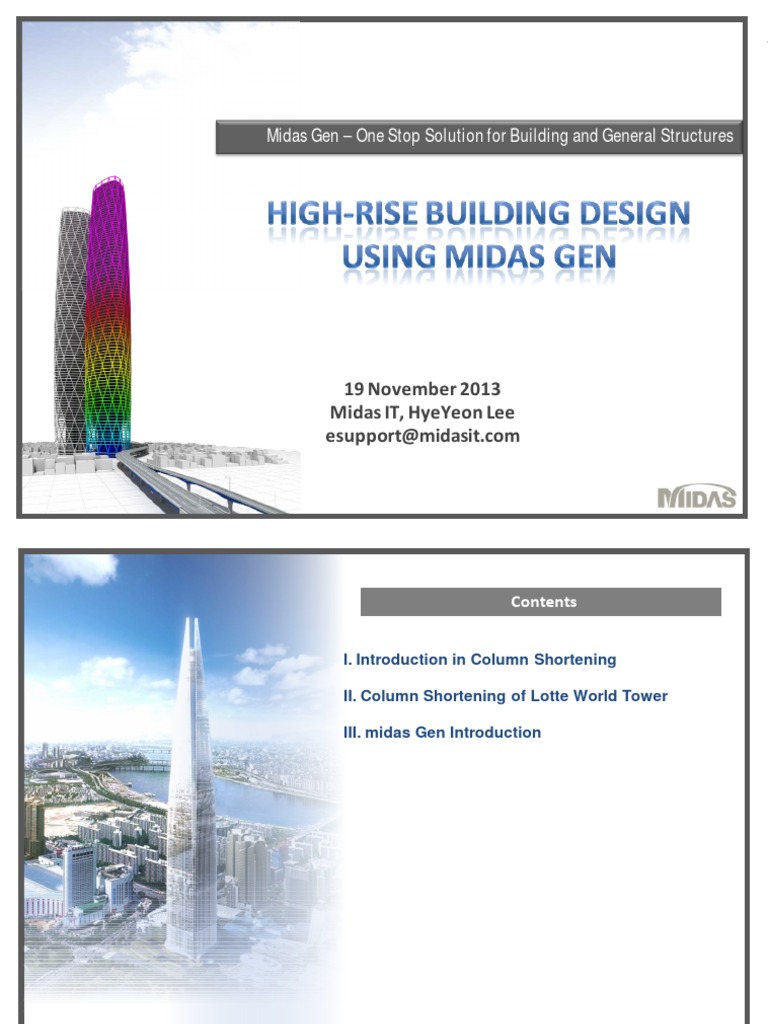 Highrise Building Design in Midas Gen - Final | PDF | Elasticity ...