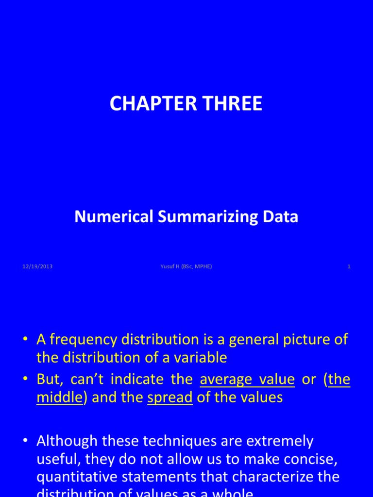 Biostat Chapter Three-3 | PDF | Mode (Statistics) | Standard Deviation