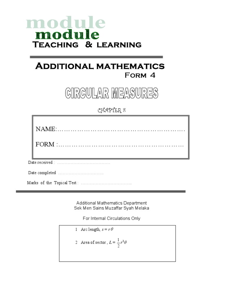 Add Math Circular Measures | PDF | Angle | Elementary Geometry