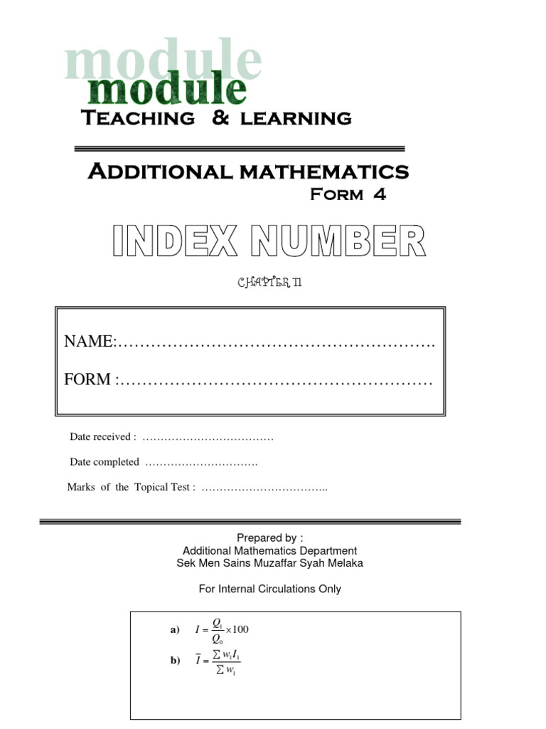 Add Math Index Number | PDF | Index (Economics) | Price Indices