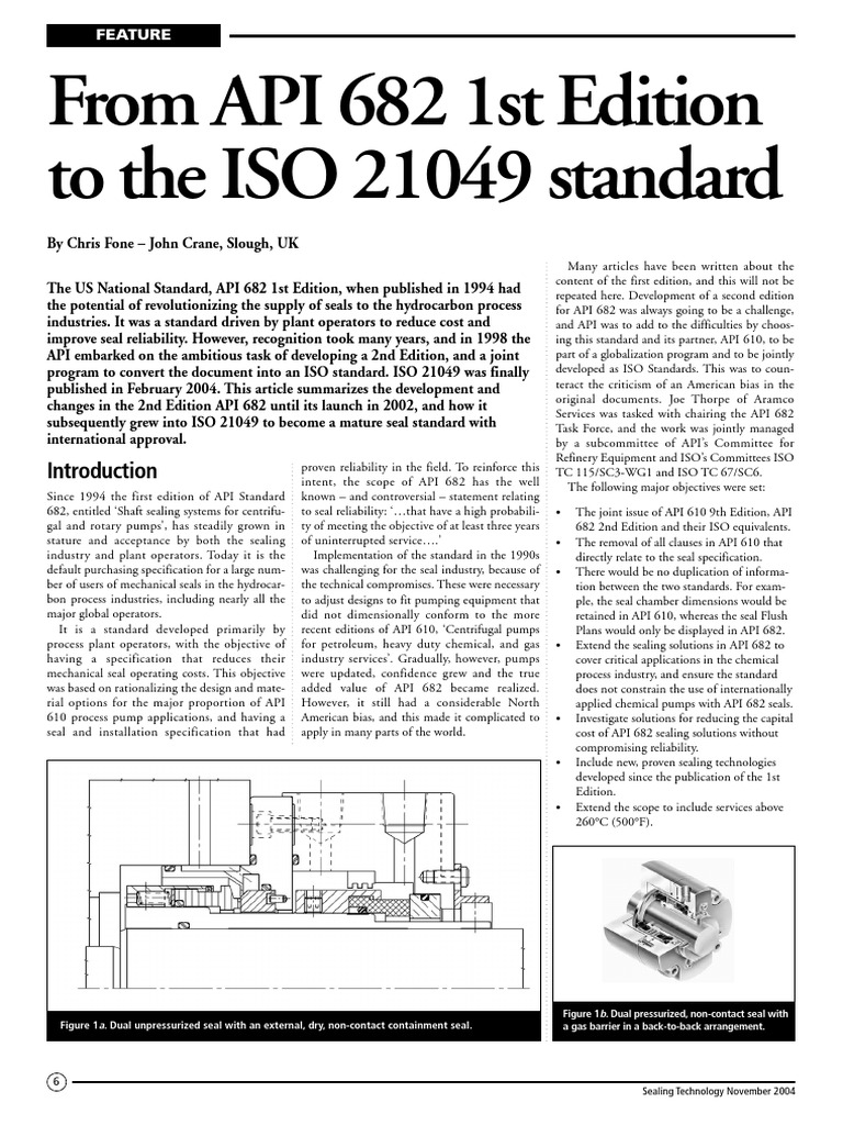 API 682 UPDATE.pdf | International Organization For Standardization | Pump