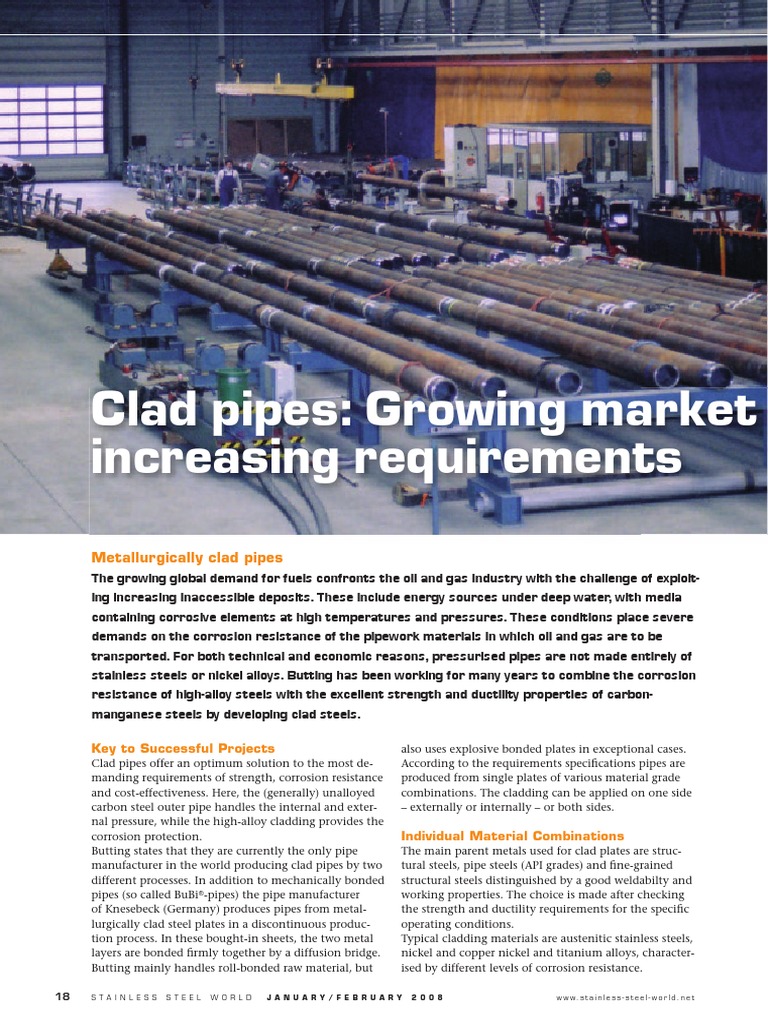 Clad Pipes | PDF | Pipe (Fluid Conveyance) | Steel