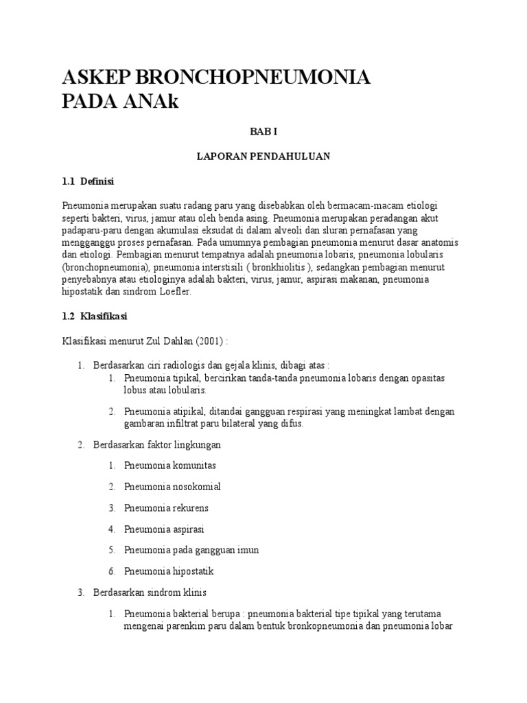 Askep Bronchopneumonia Pada Anak | PDF
