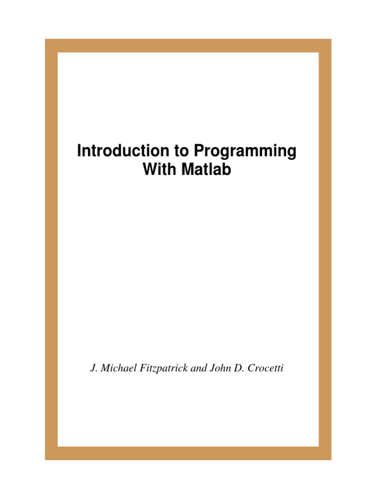 Matlab Programming | PDF | Directory (Computing) | Programming Language