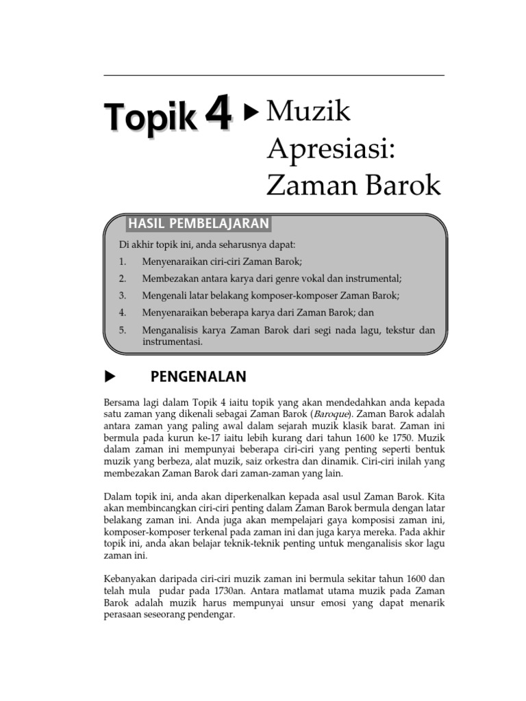 Apresiasi Muzik Zaman Barok | PDF