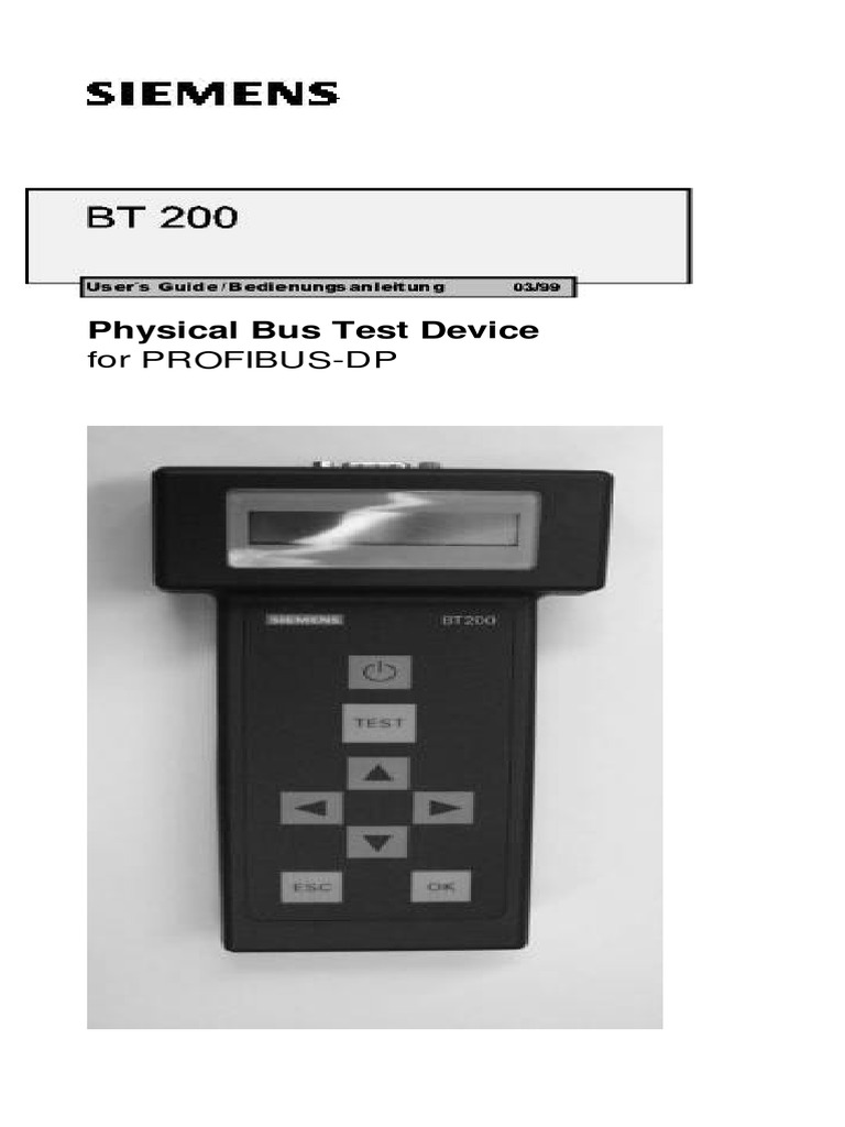 Bt200 Profibus Cable Tester | PDF | Electrical Connector | Computer ...