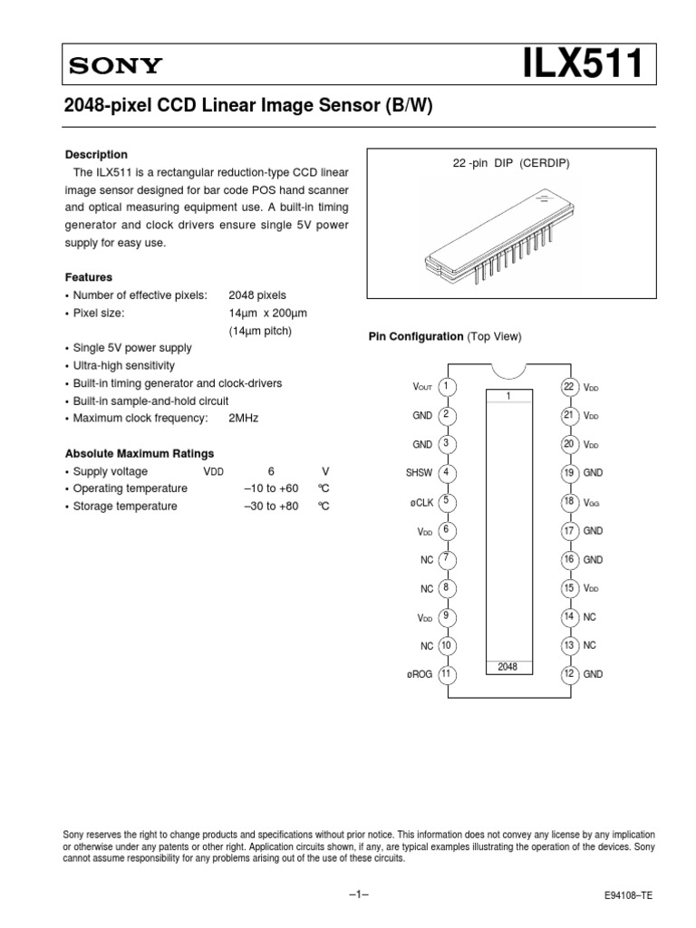 Detector Sony I LX 511 | PDF | Charge Coupled Device | Soldering