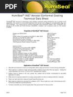 Humiseal 1C49Lv Silicone Conformal Coating Technical Data Sheet | PDF | Materials | Chemistry