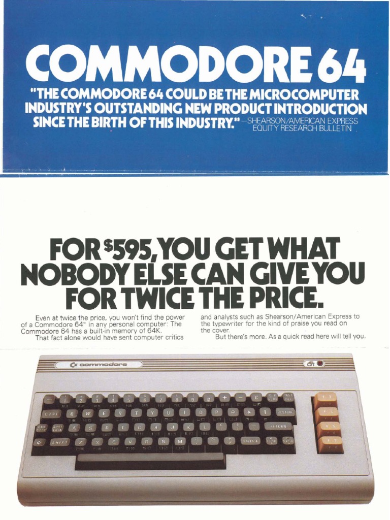 Commodore64 1982 Brochure | PDF | Personal Computers | Synthesizer