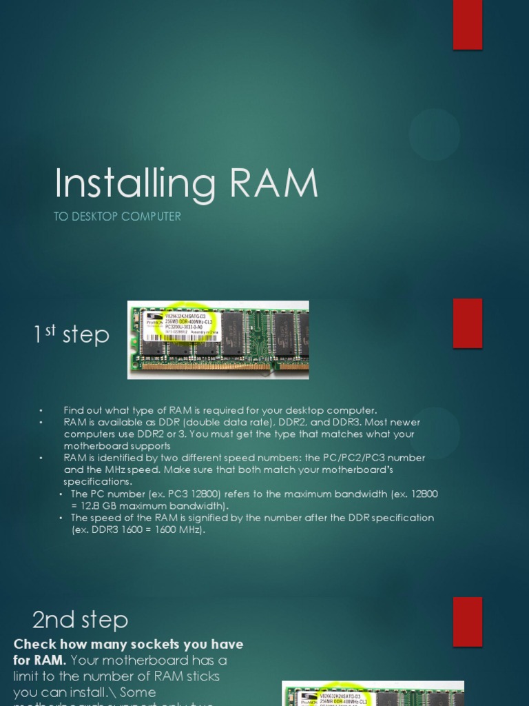 Installing Ram | PDF | Random Access Memory | Electronic Engineering