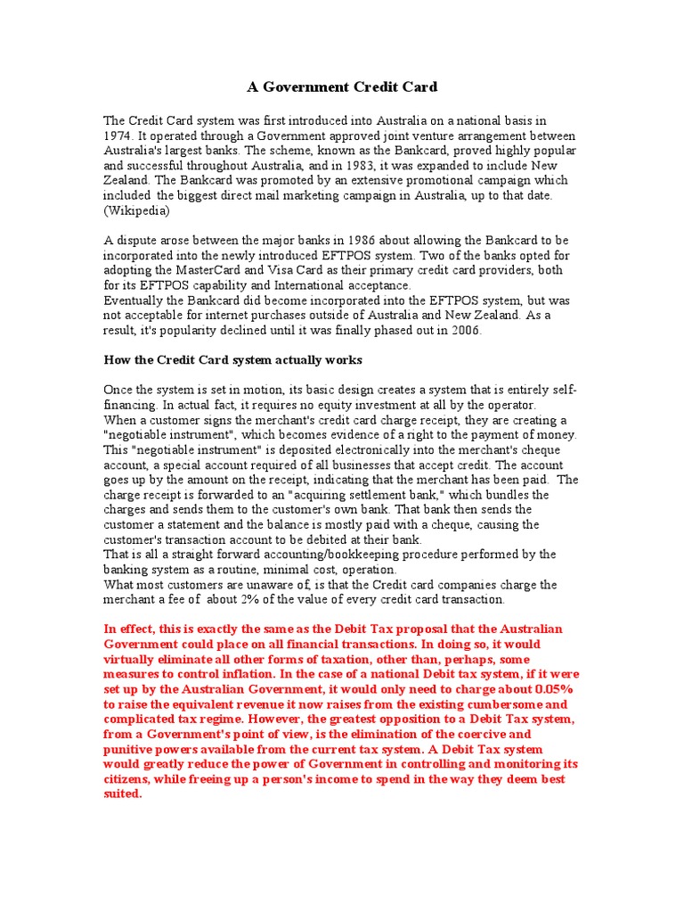 A Government Credit Card | PDF | Credit Card | Financial Transaction