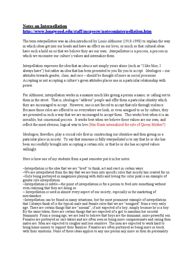 Interpellation | Louis Althusser | Sociological Theories